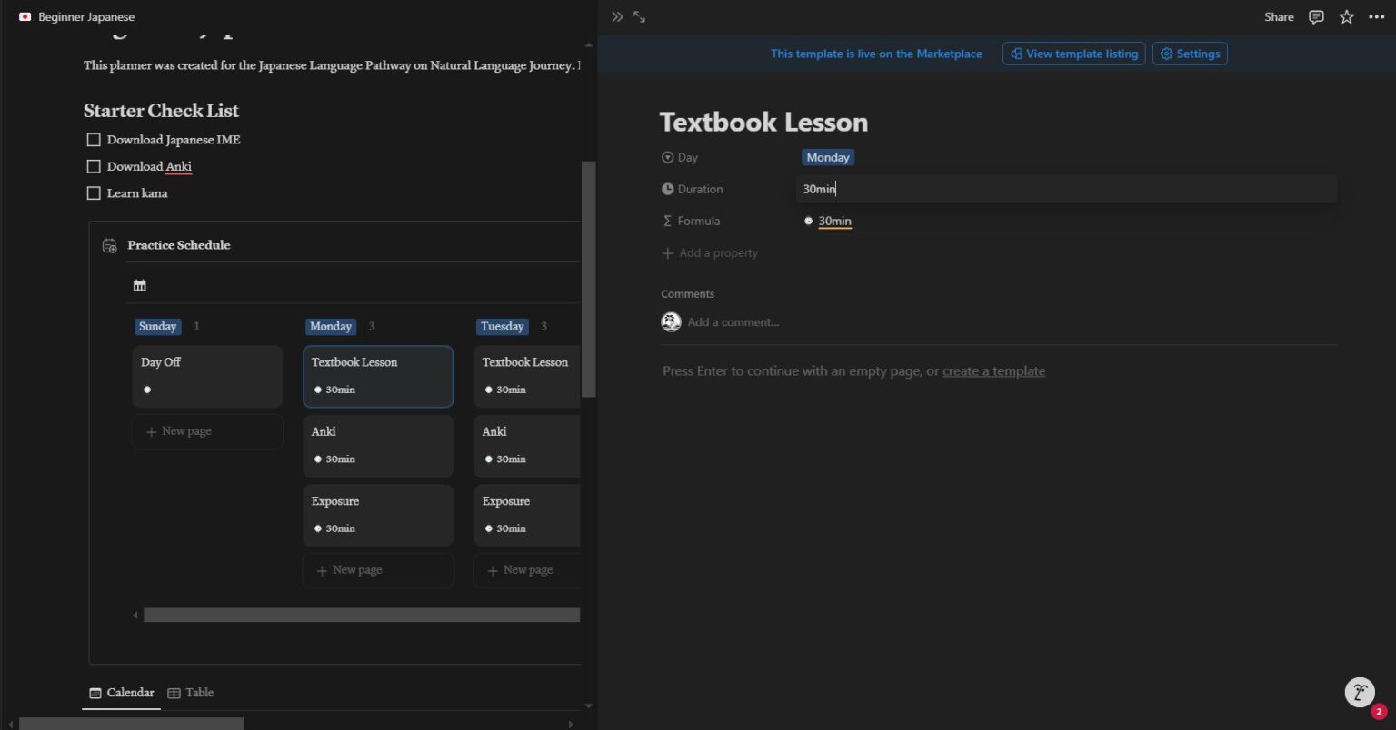 How to Create a Japanese Study Schedule with Notion – Natural Language ...